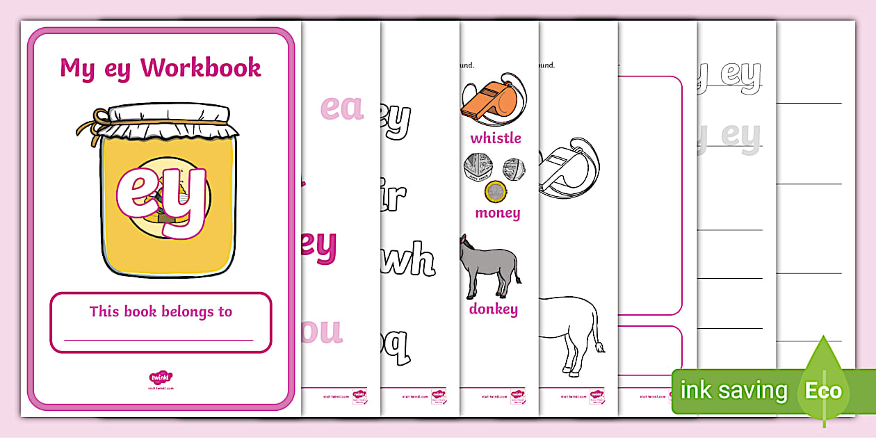 Phase 5 'ey' Grapheme Workbook (teacher made) - Twinkl