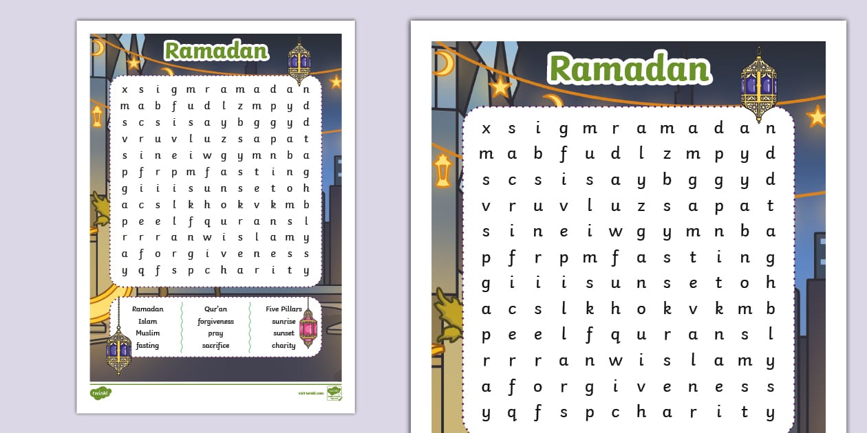 Ramadan (Islamic) Word Search (teacher made) - Twinkl