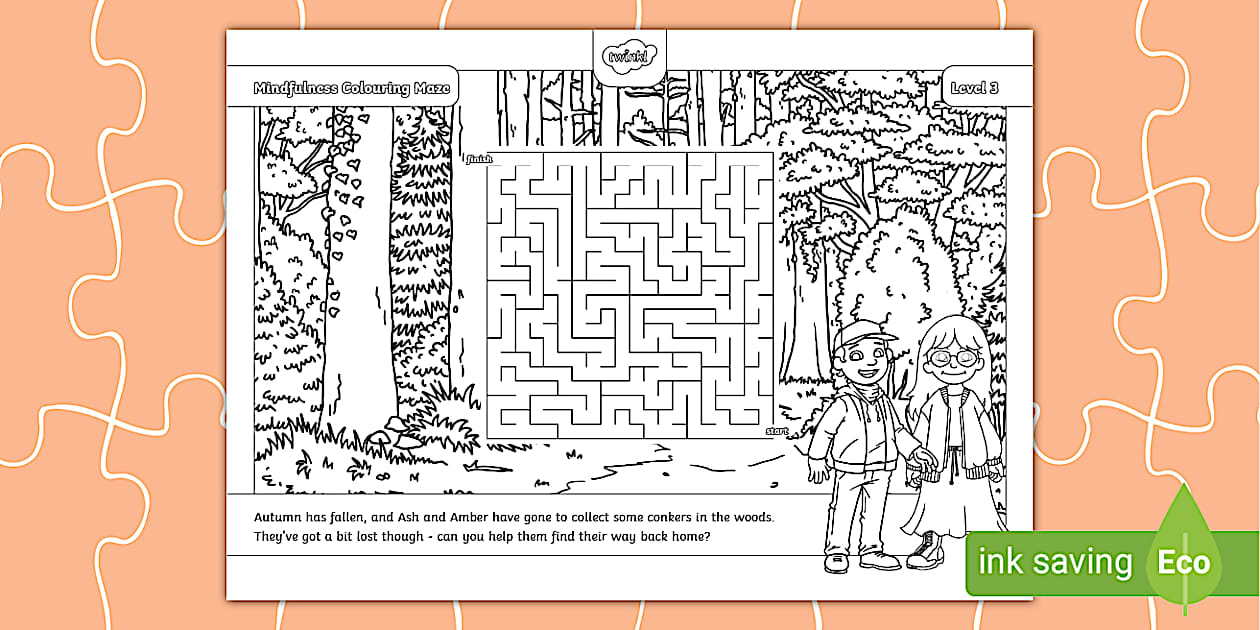 Autumn Mindfulness Colouring Maze – L3 (Teacher-Made)