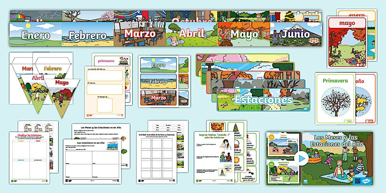 Pack de Recursos Estaciones y Meses del Año (teacher made)