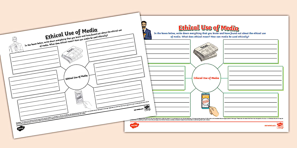 Ethical Use of Media Mind Map (Teacher-Made) - Twinkl