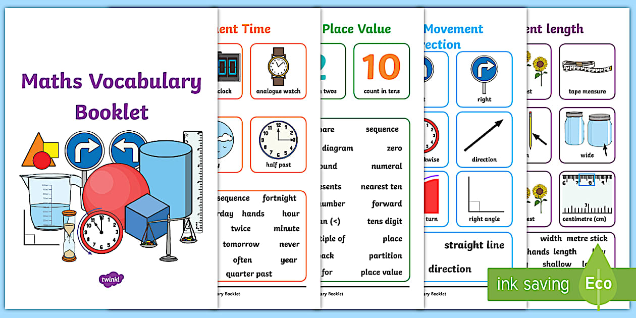 Editable Maths Vocabulary Booklet (teacher made) - Twinkl