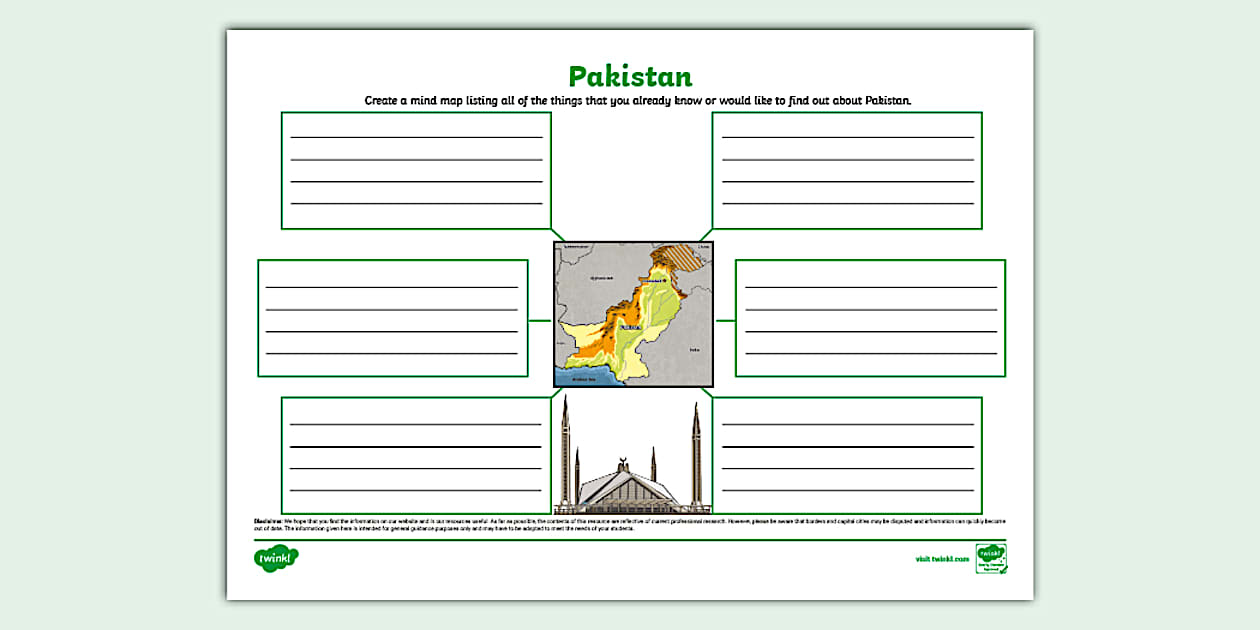 Pakistan Mind Map - Twinkl - KS2 (teacher made) - Twinkl