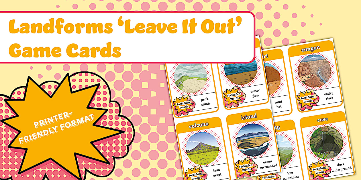 Landforms 'Leave It Out' Game Cards