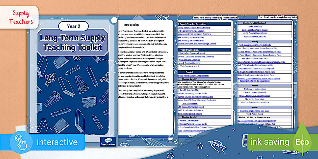 Year 2 Term 2 Long-Term Supply Teacher Toolkit - Twinkl