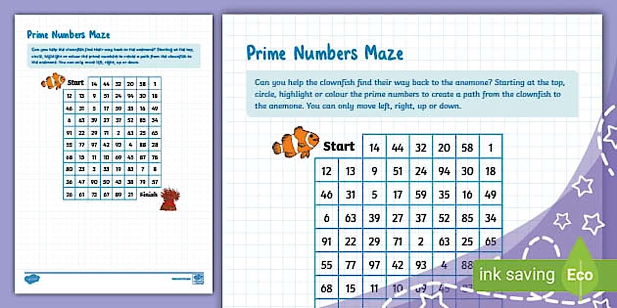 Prime Numbers Maze (Ages 9 - 10) (Teacher-Made) - Twinkl
