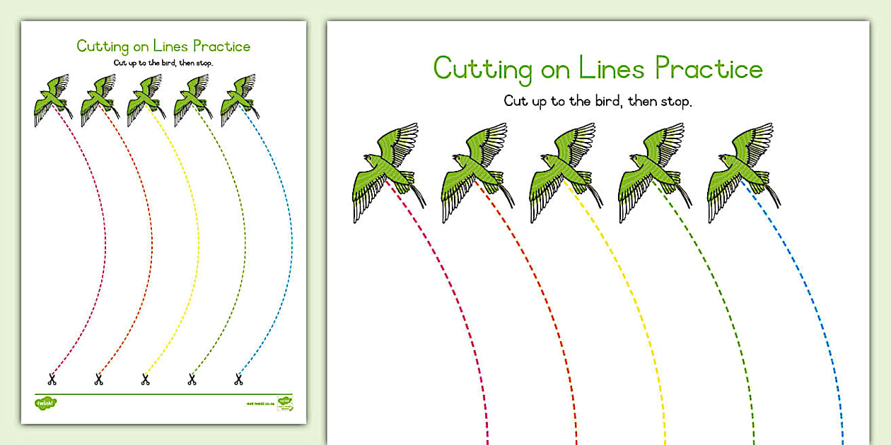 Preschool: Cutting on Curves - Facing Left