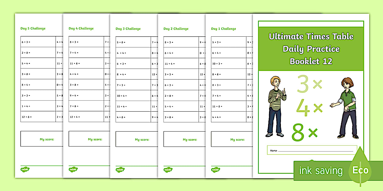 Ultimate Times Table Daily Practice 12 Booklet - - Twinkl