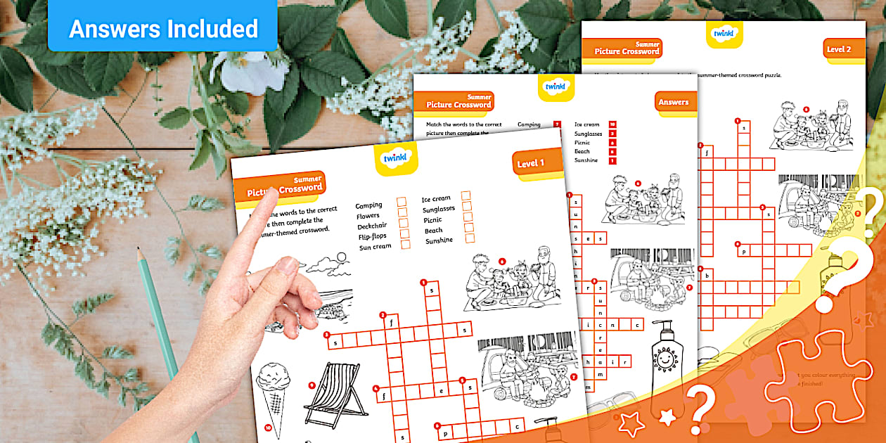 Pictures Of Crossword Puzzles With Clues (teacher made)