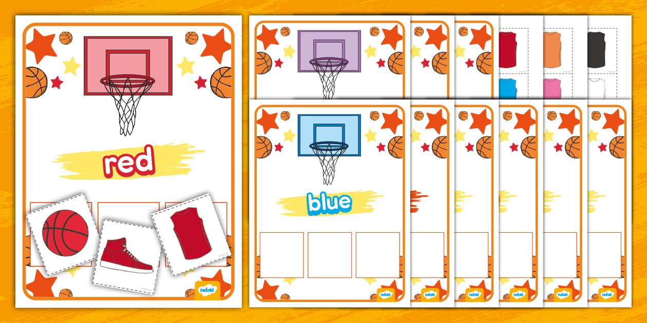 Basketball Color Matching Activity Mats (teacher made)