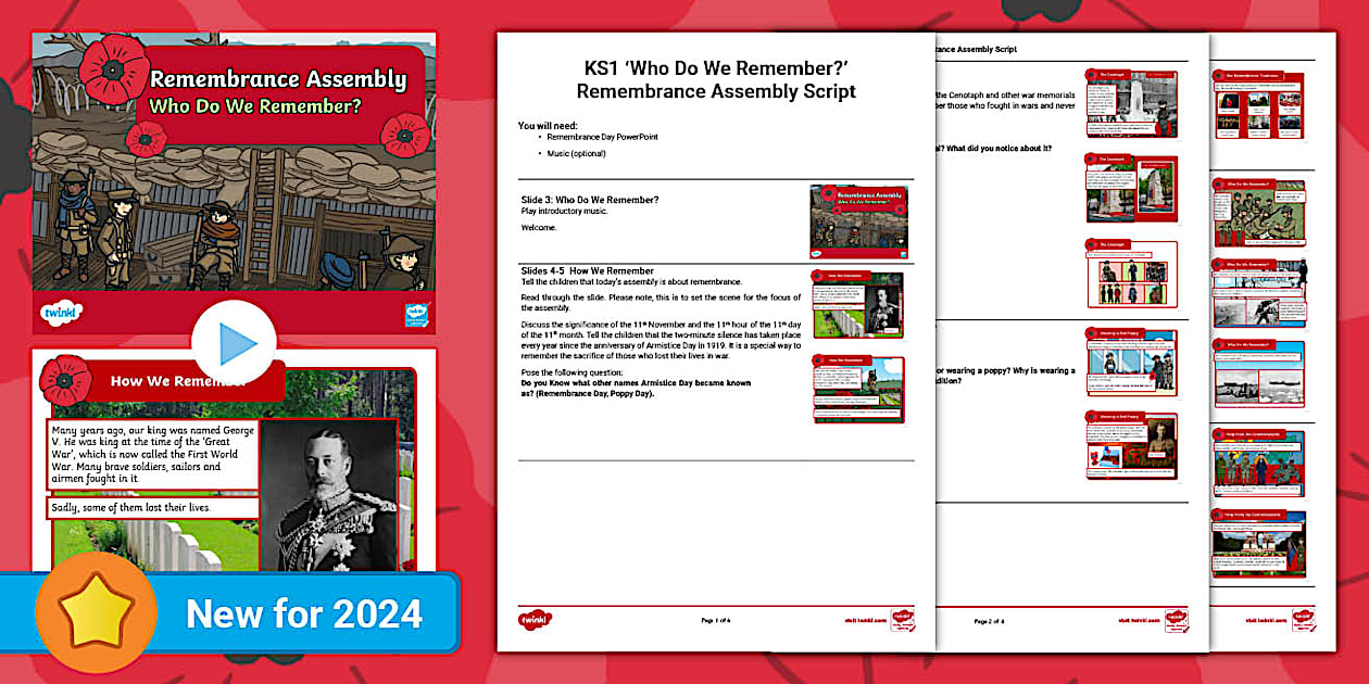 KS1 Remembrance Day Assembly Pack: Who Do We Remember?