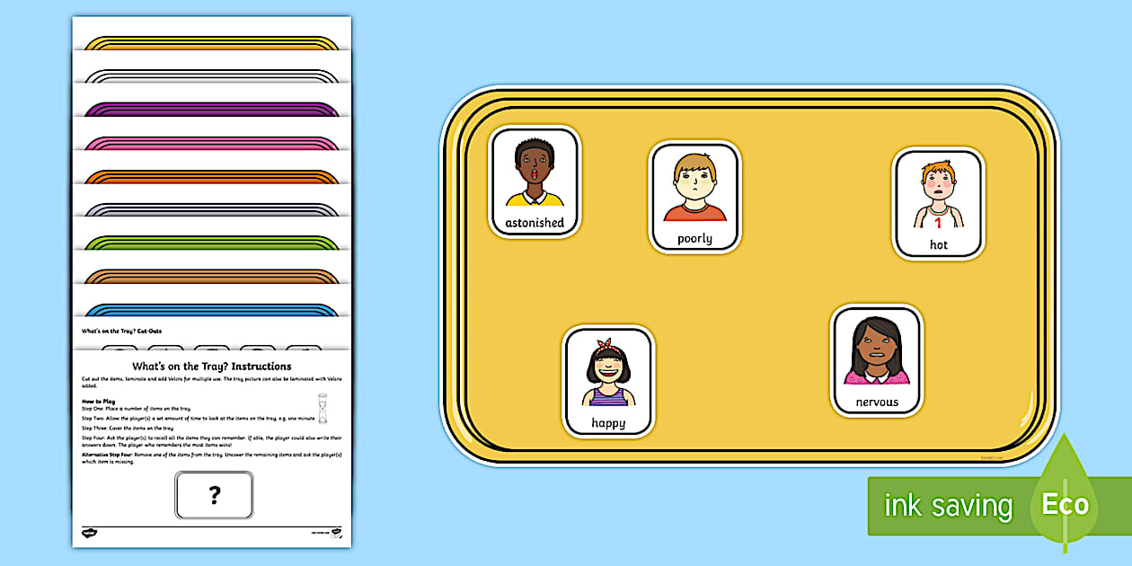 What's on the Tray? Feelings-Themed Memory Activity Pack