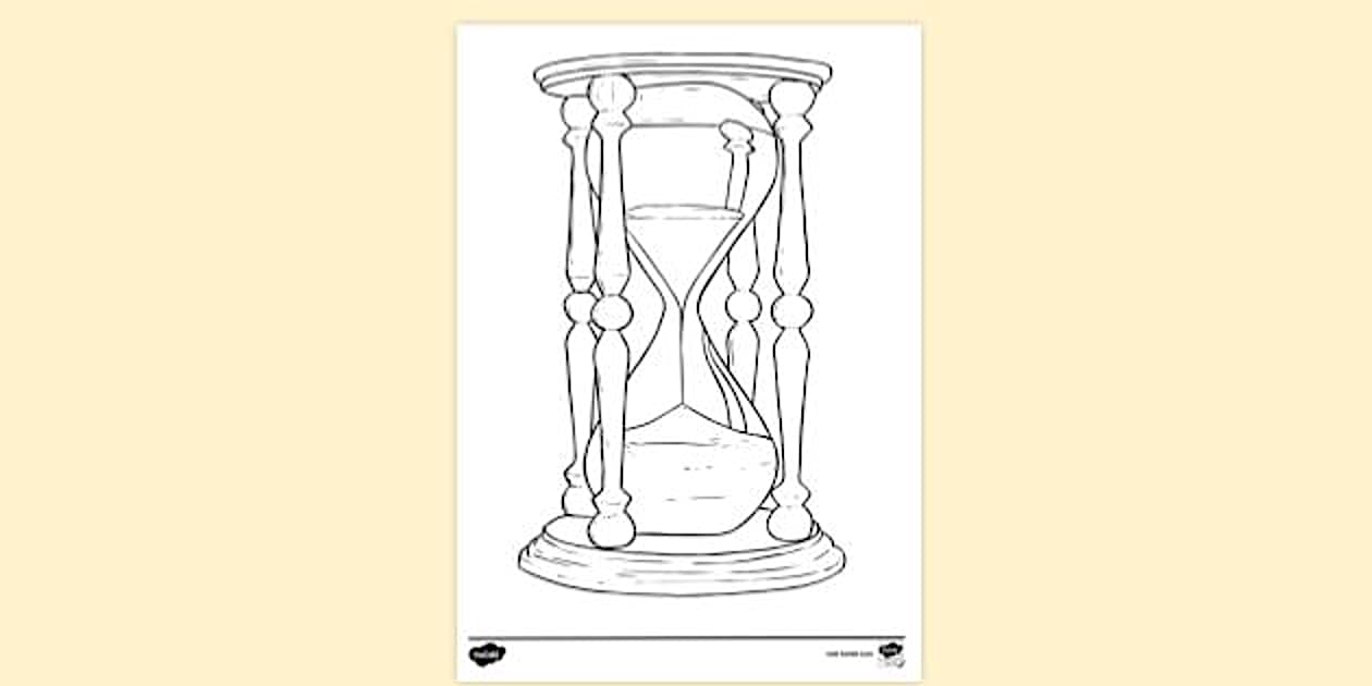 Hourglass Colouring Sheet (teacher made) - Twinkl