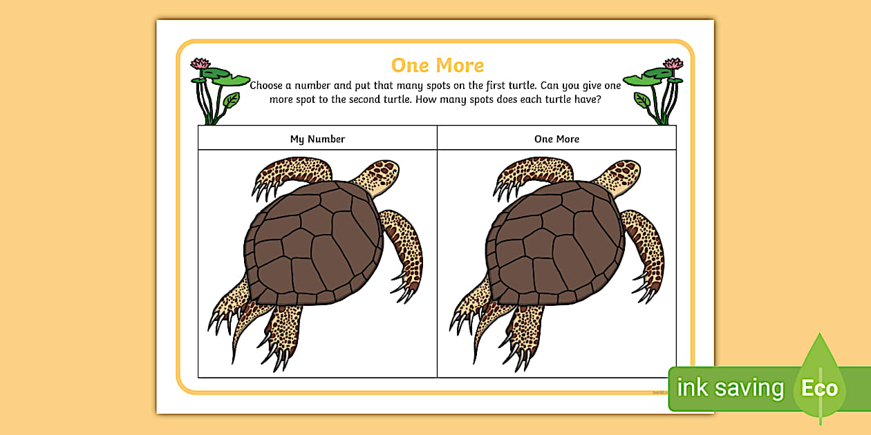 👉 Spotted Turtle Themed One More Activity Mat | Twinkl