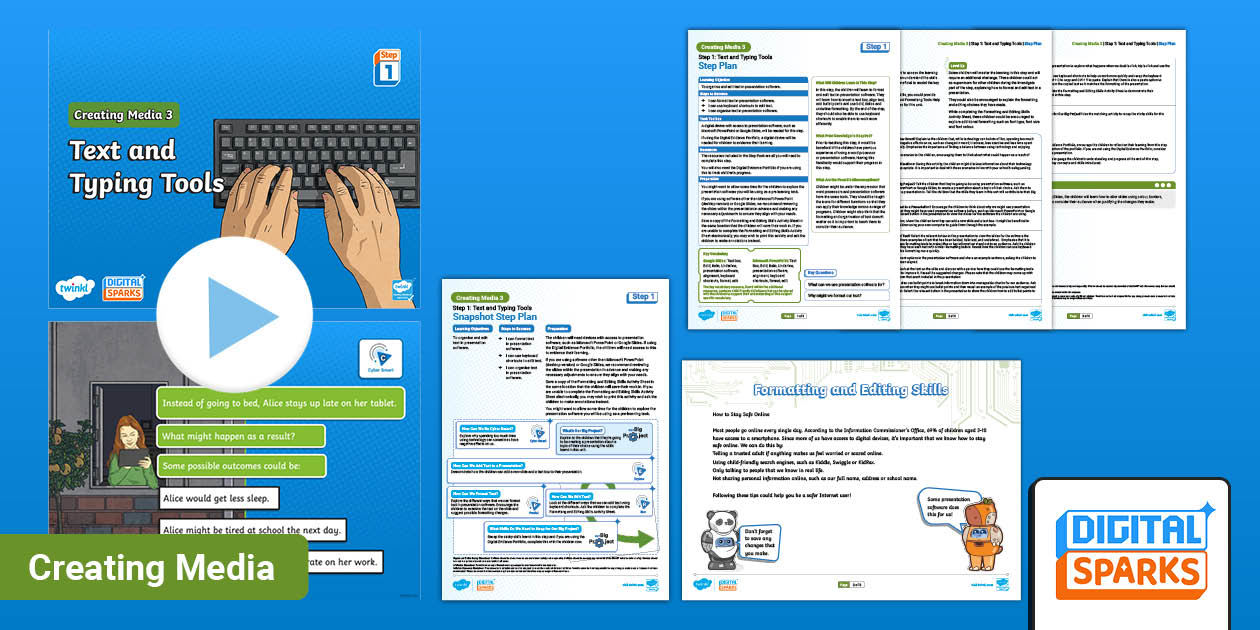 Digital Sparks: Creating Media 3: Step 1 Editing Text