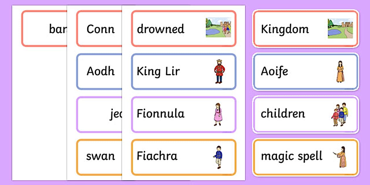 Editable The Children of Lir Word Cards (teacher made)
