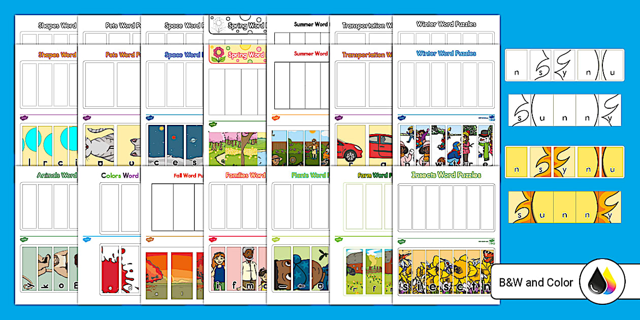 Early Childhood Word Puzzles Activity Pack (teacher made)