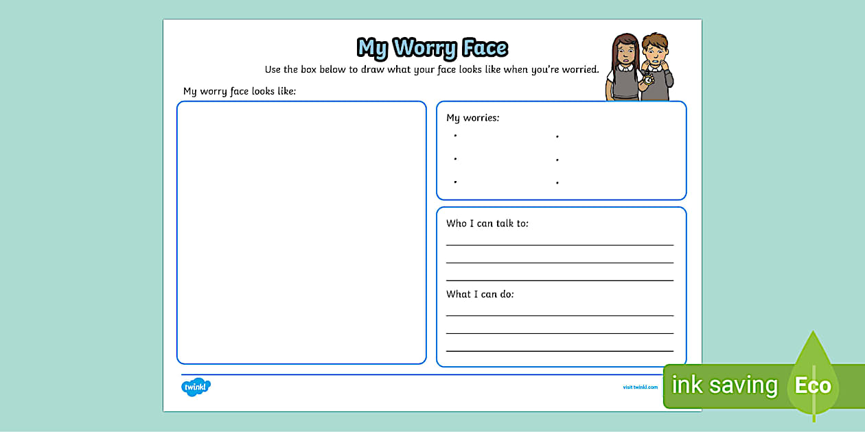 My Worry Face Worksheet (Teacher-Made) - Twinkl