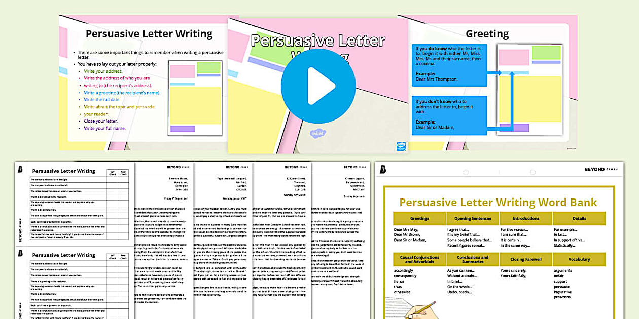 Persuasive Letter Writing Examples Resource Pack - Twinkl