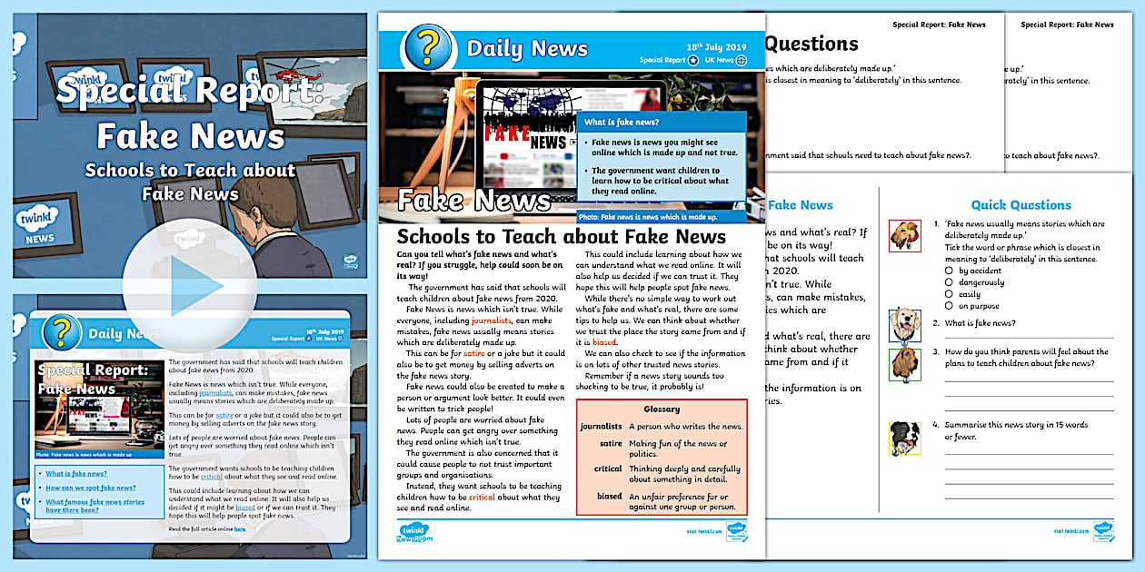 LKS2 Teaching Fake News Daily News Resource Pack - Twinkl