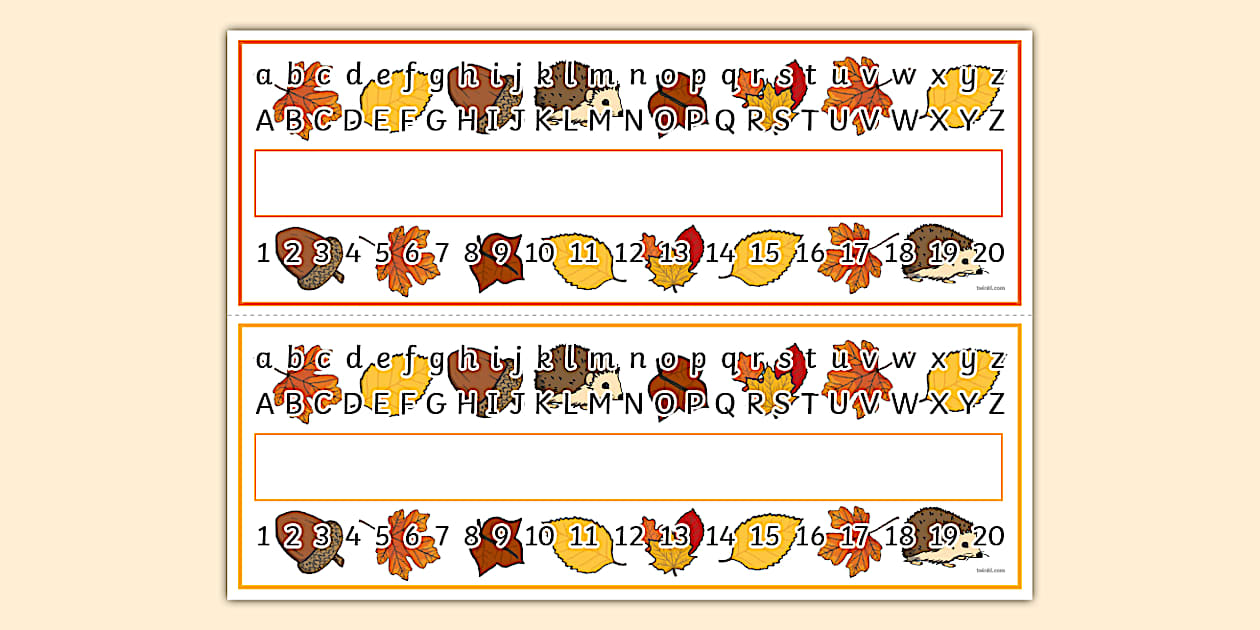 Autumn Themed Number and Alphabet Strips (teacher made)