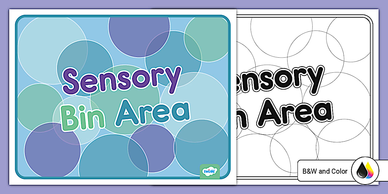 Sensory Bin Area Sign (professor feito) - Twinkl