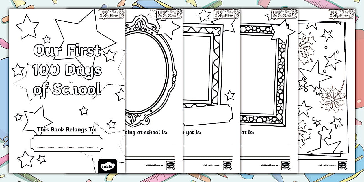 100th Day Surprise – 100 Days Book Memory Templates