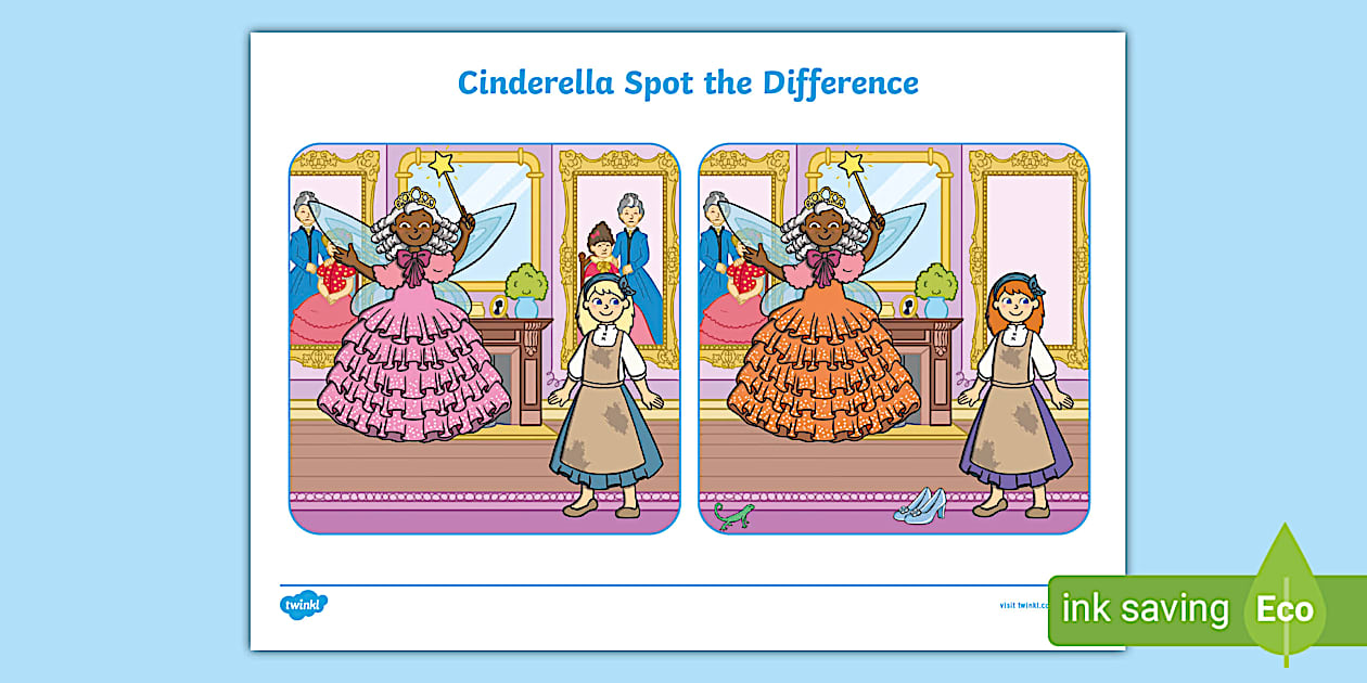 Cinderella Spot the Difference Activity - Twinkl