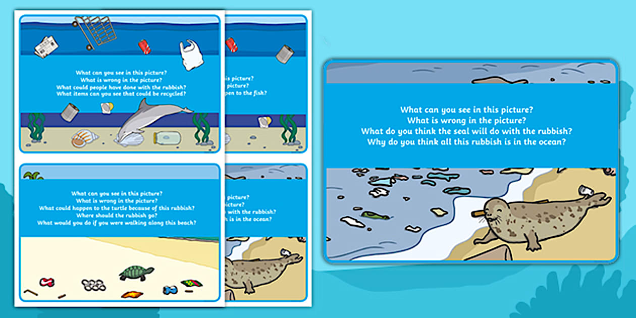 Litter in our Oceans Discussion Cards - Twinkl