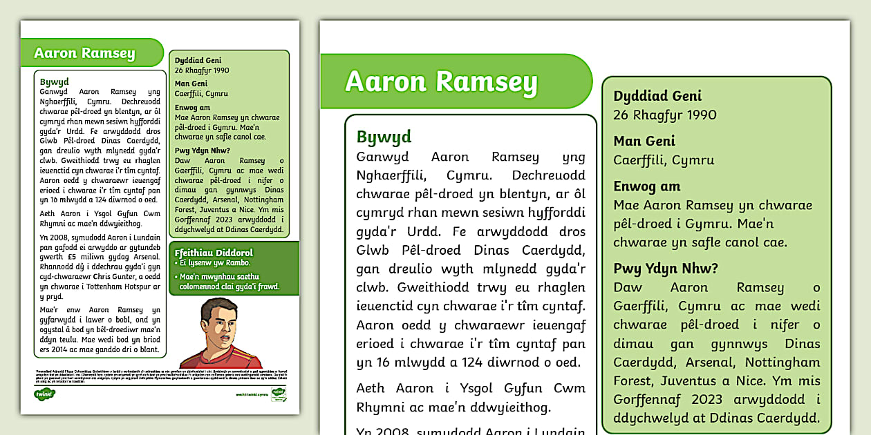 Ffeil Ffeithiau Aaron Ramsey