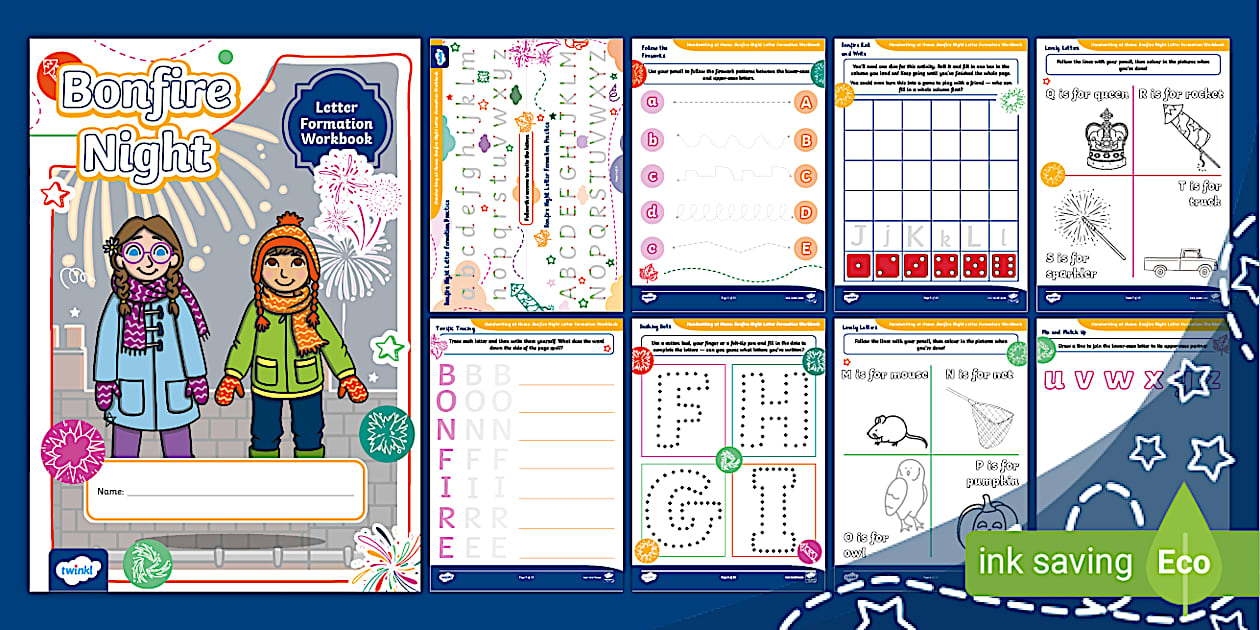 Handwriting at Home: Bonfire Night Letter Formation Workbook