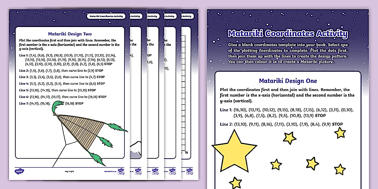 Matariki Coordinates Activity Year 3 and 4 (teacher made)