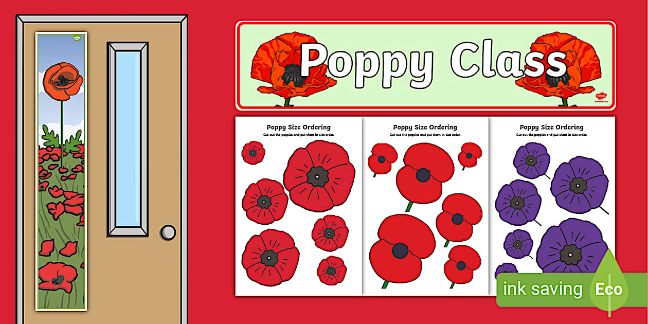 Poppy Door Decoration Pack (Teacher-Made) - Twinkl
