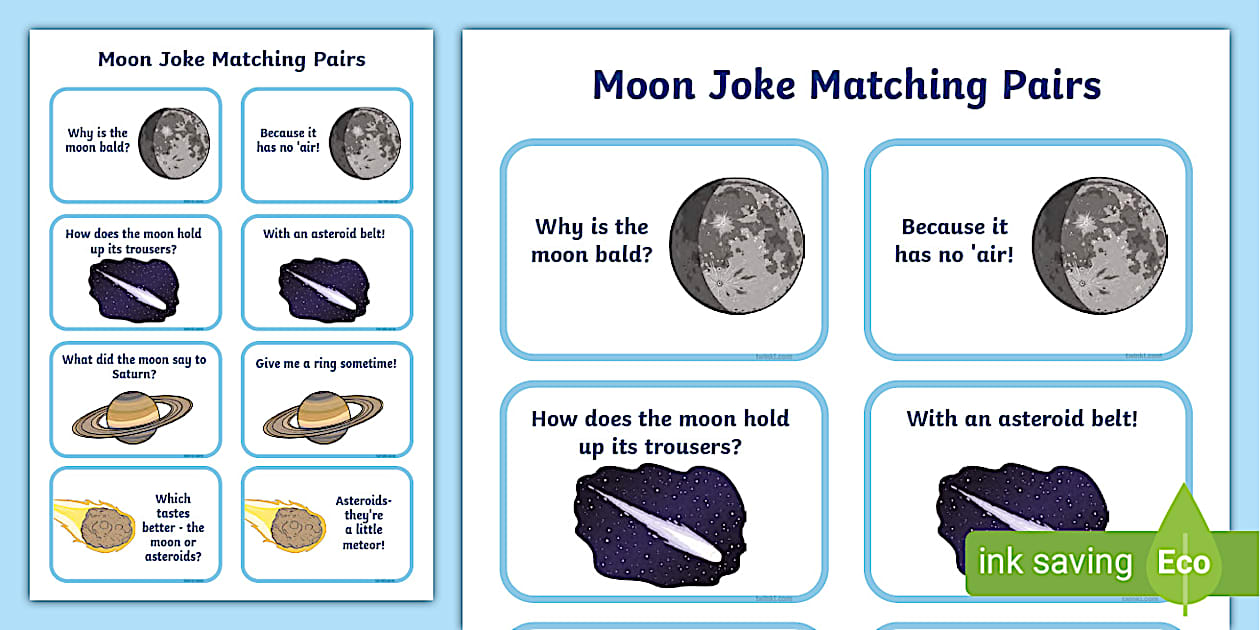 Moon Joke Matching Pairs (Teacher-Made) - Twinkl