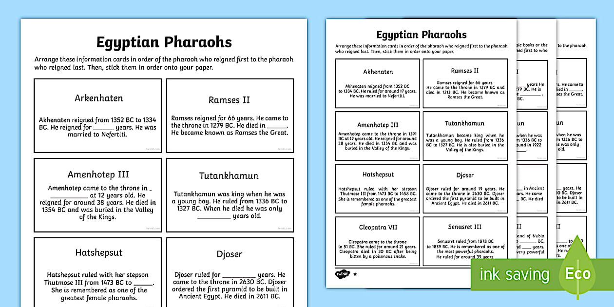 Egyptian Pharaoh Facts Cut and Stick Activity (teacher made)