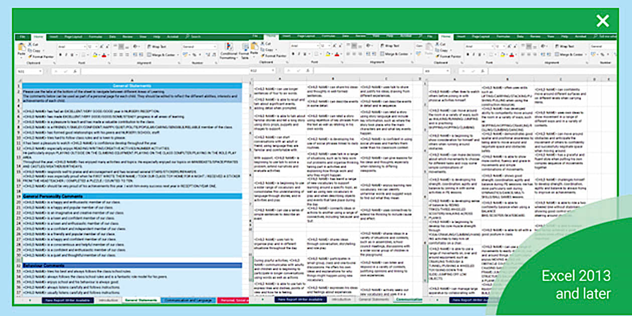 Report Writing: A Bank Of EYFS Report Comments & Statements