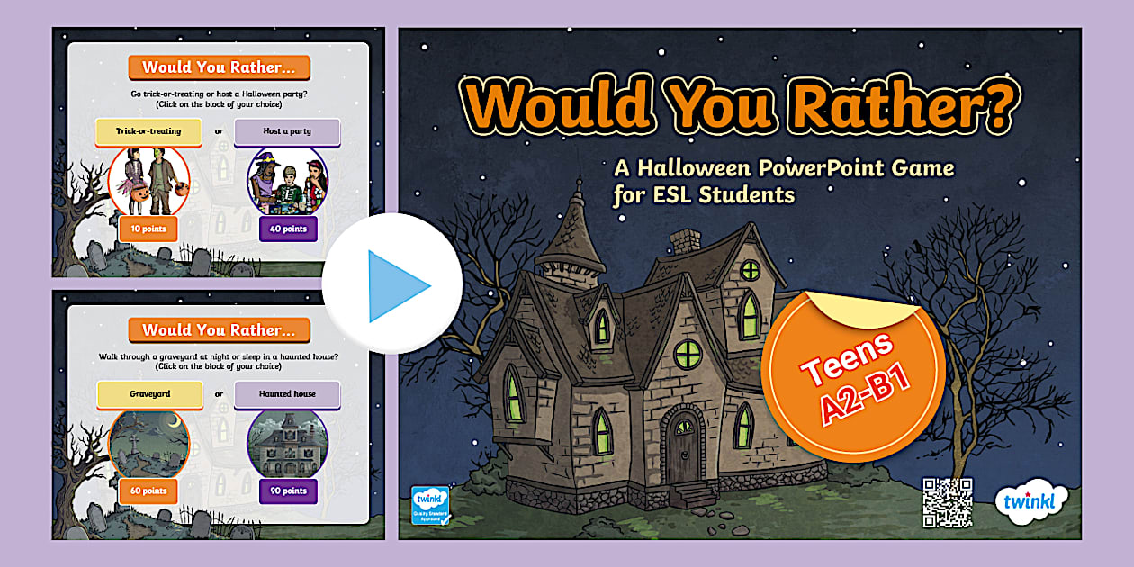 ESL Halloween 'Would You Rather?' PowerPoint Game