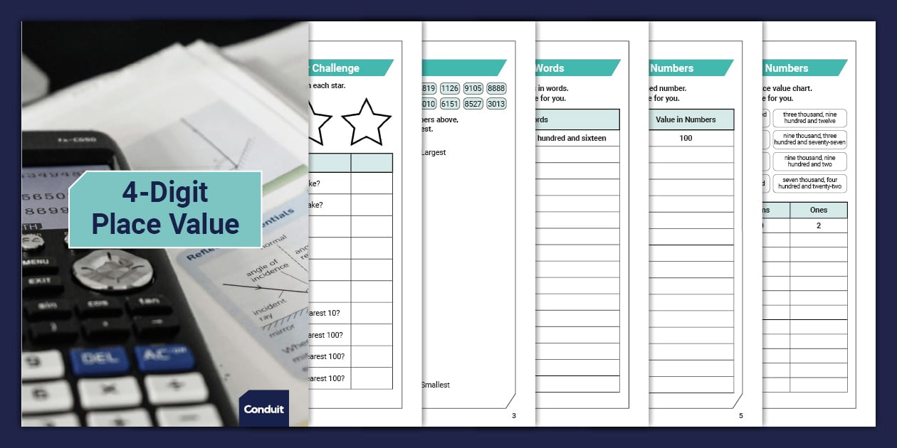 Reinforcing Place Value: Four-Digit Activity Booklet