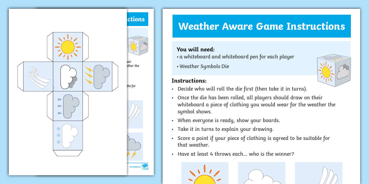 Weather Aware Game Instructions (teacher made) - Twinkl