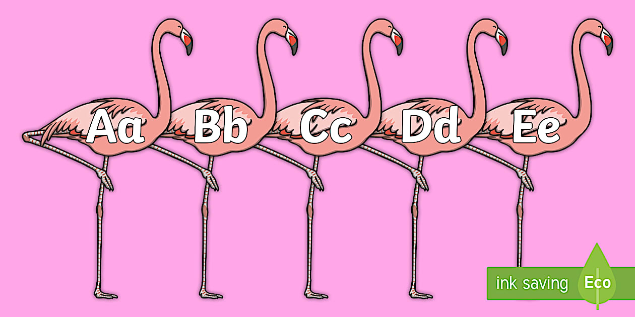 A-Z Alphabet on Flamingos Display Cut-Outs - Flamingo Themed Classroom ...