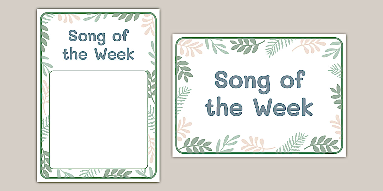 Editable Botanical-Themed Song of the Week Display Poster