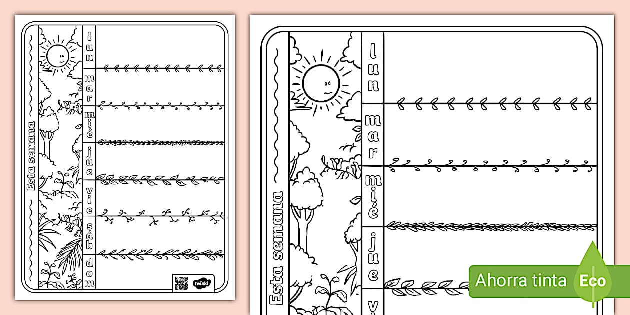 Hoja de actividad: Registro de actividades semanales