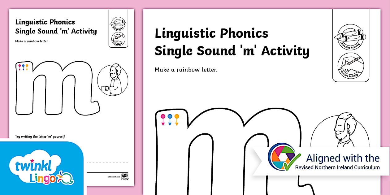 Linguistic Phonics Single Sound 'm' Activity Sheet
