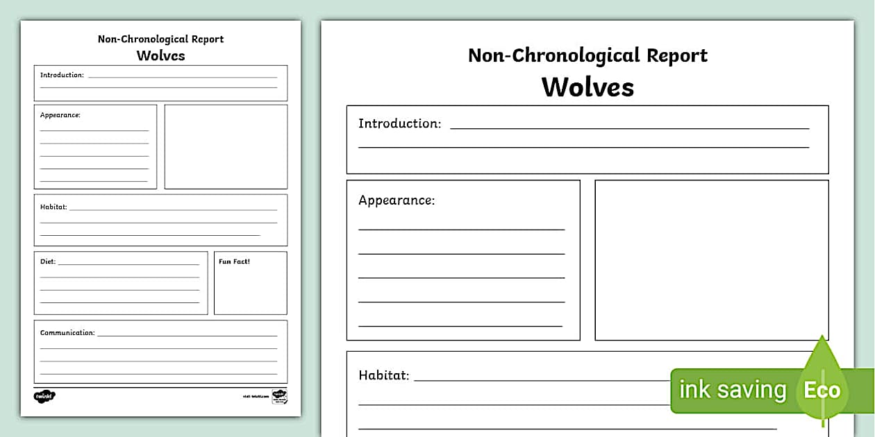 KS2 Wolves Non-Chronological Report Writing Frame - Twinkl