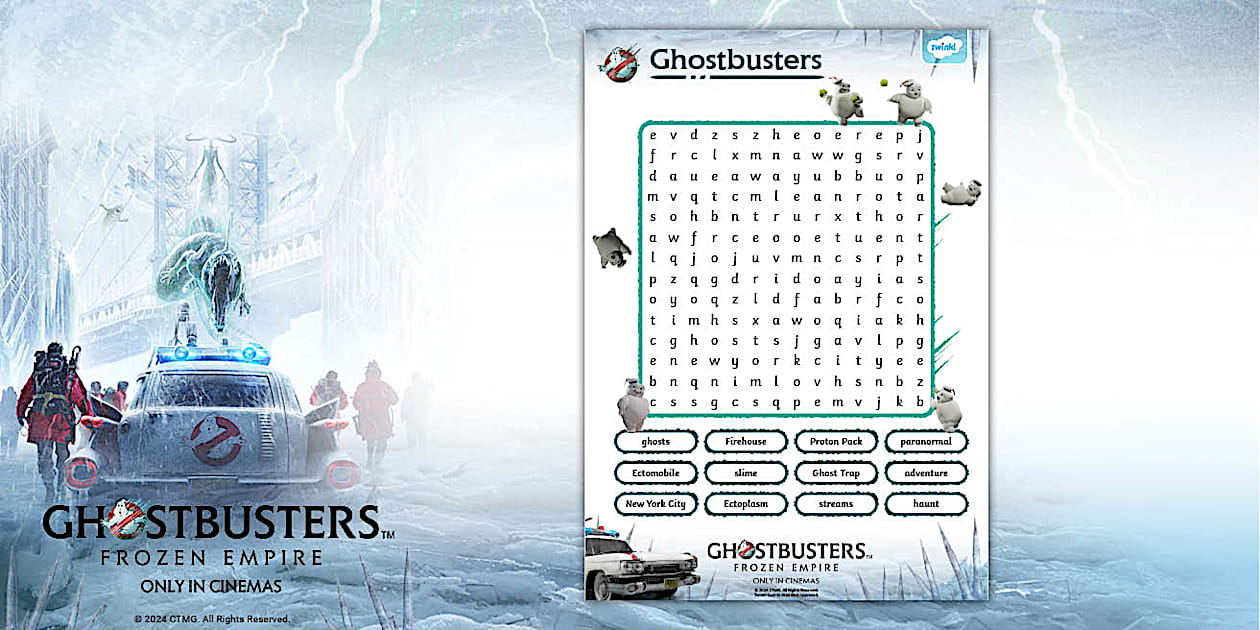 FREE! - Ghostbusters™ Word Search | Sony Pictures | Twinkl