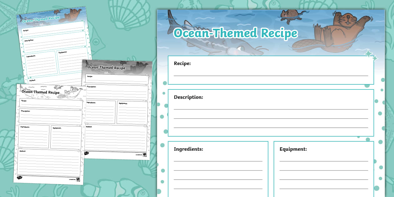 Ocean-Themed Recipe Writing Template (teacher made) - Twinkl