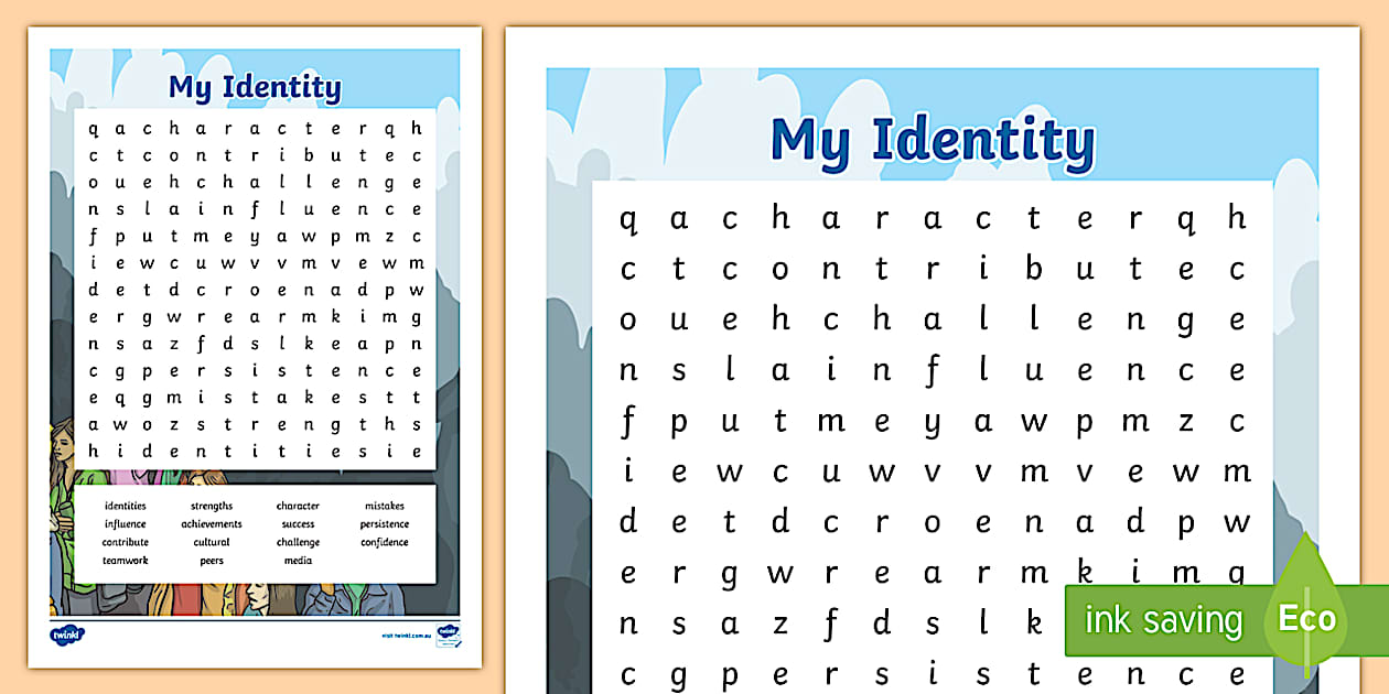 My Identity Word Search (teacher made) - Twinkl