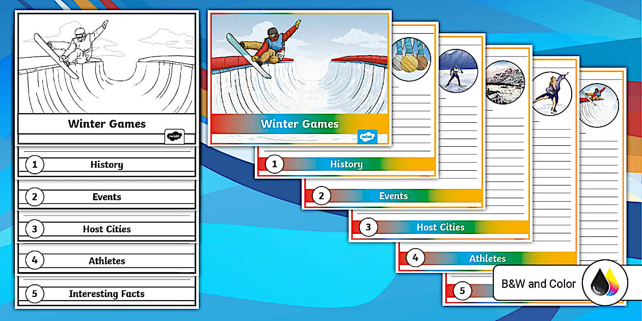 Winter Games Flipbook for 3rd-5th Grade (teacher made)