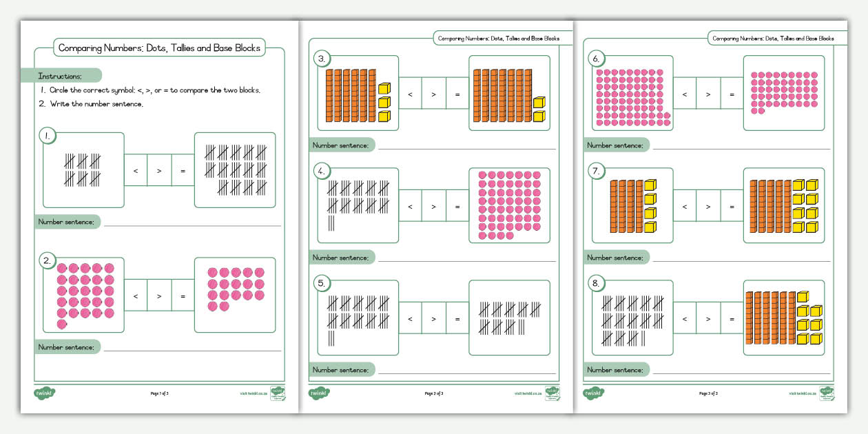 GR 2: Number: Dots, Tallies and Base Blocks: Activity Sheet