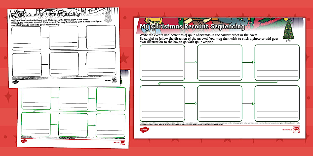 Christmas Recount Sequencing Mind Map (teacher made)